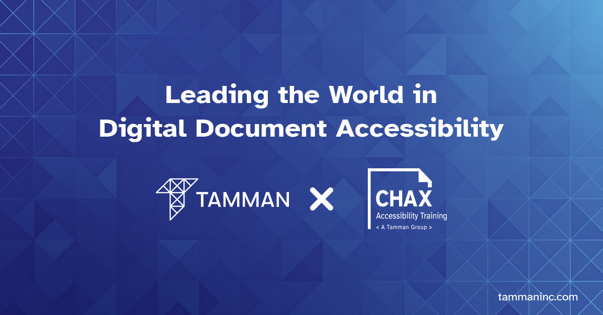 Introducing Our New Partners, Chax - Tamman Inc